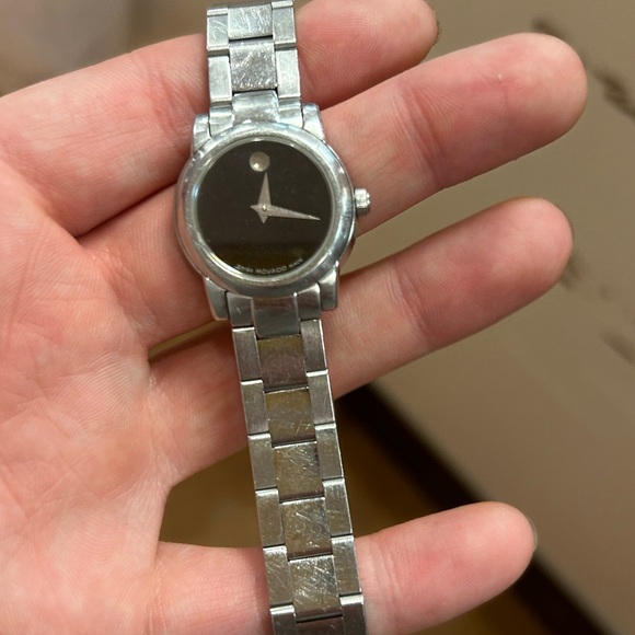 Movado | Accessories | Womens Movado Watch Black Watch Face With Quartz ...